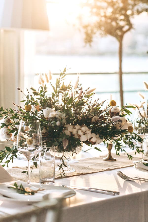 Table Setting and Decoration Stock Photo - Image of dinner, event ...