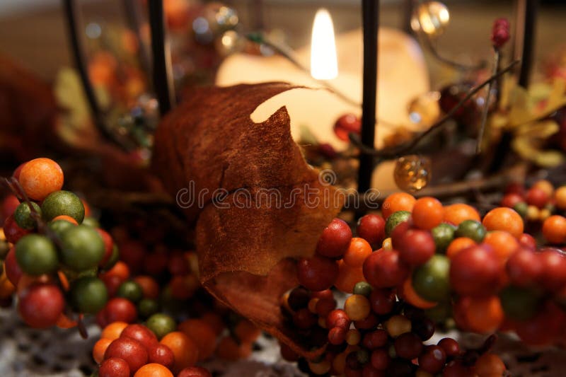 Table Setting Featuring Fall Colors and Objects. Stock Photo - Image of ...