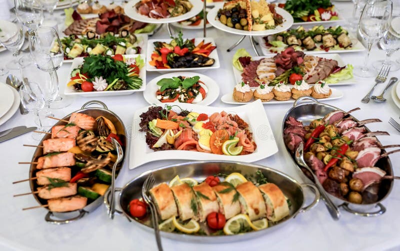 Buffet table, serving stock image. Image of buffet, meal - 117806999