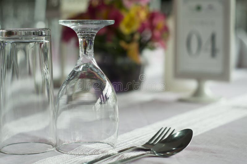 Table Setting with Fork, Spoon and Glass Stock Photo - Image of fork ...