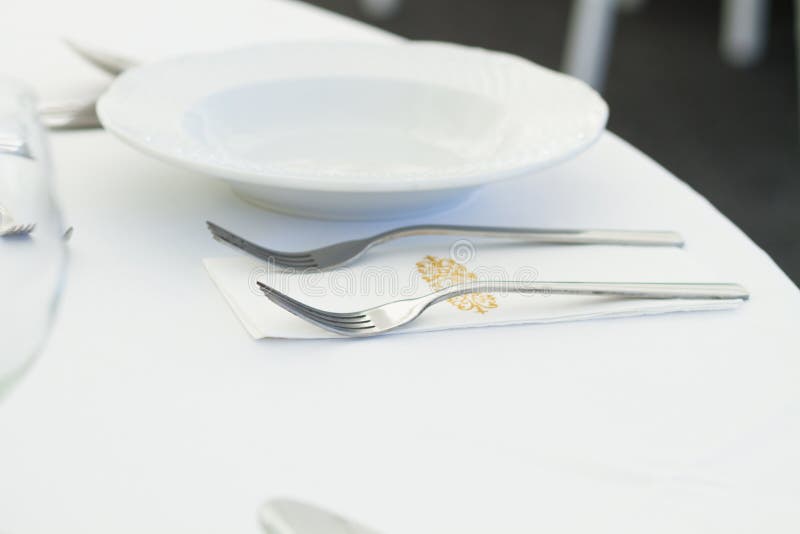 Table setting with forks stock image. Image of kitchenware - 95219603