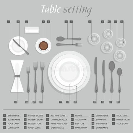 Formal Table Setting Stock Illustrations – 20,614 Formal Table Setting ...