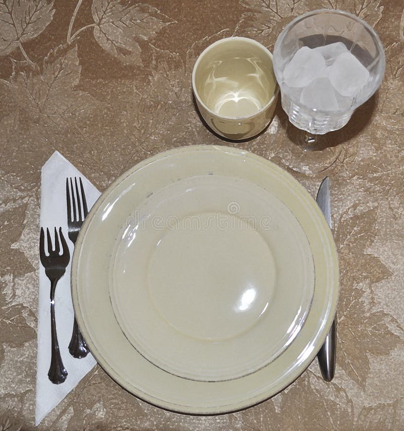 Table Setting. Full Table Place Setting. Stock Image - Image of healthy ...