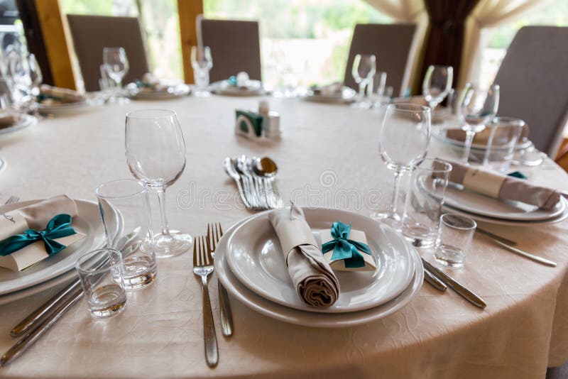 Table Setting. Glasses on the Table. Stock Photo - Image of event ...