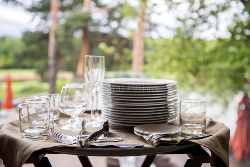 Table Setting. Glasses on the Table. Stock Image - Image of chair ...