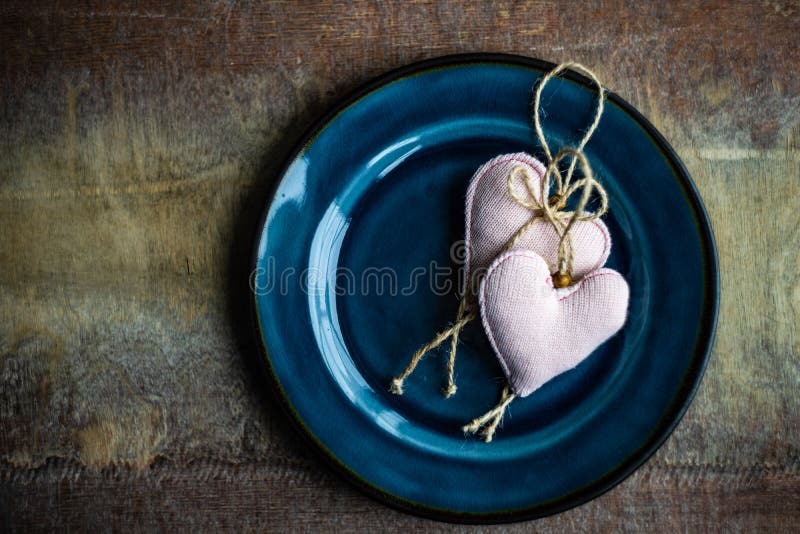 Table setting with hearts stock image. Image of floral - 145987599