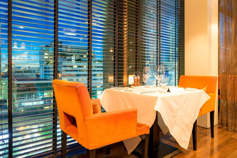 Table Setting Restaurant stock image. Image of dinner - 126958531