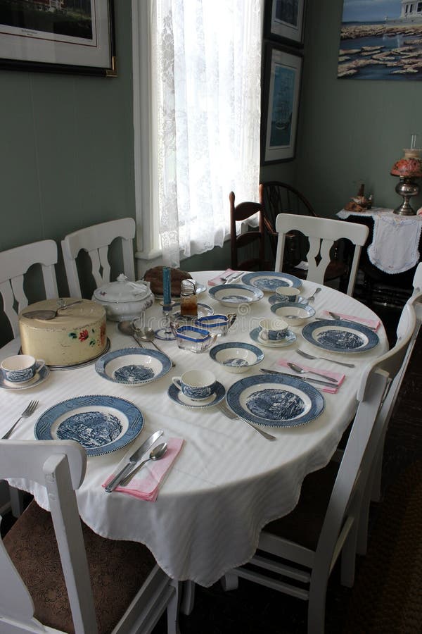 Table Setting in Kitchen for Lighthouse Keeper`s Family, Dunkirk ...