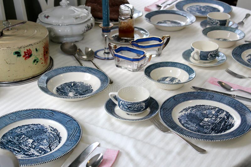Table Setting in Kitchen for Lighthouse Keeper`s Family, Dunkirk ...