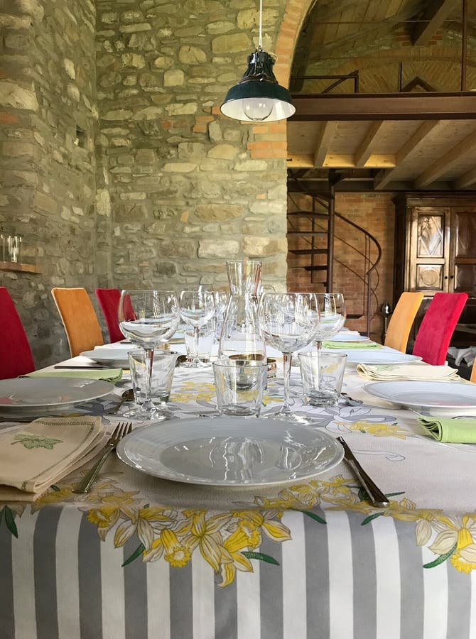 Table Setting for Lunch with Friend in a Rustic Loft Stock Image ...