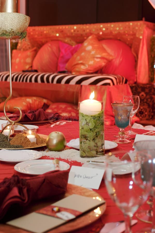 Moroccan Table Setting at a Luxury Wedding Stock Image - Image of ...