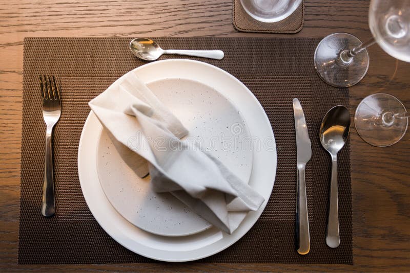 Modern Dining Table Setting Stock Photo - Image of arrangement, fork ...