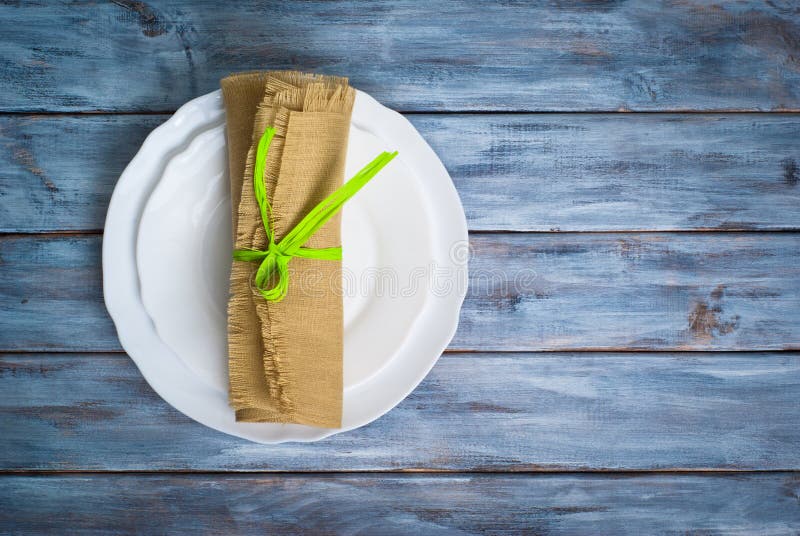 Table setting with napkin stock photo. Image of decoration - 66987458