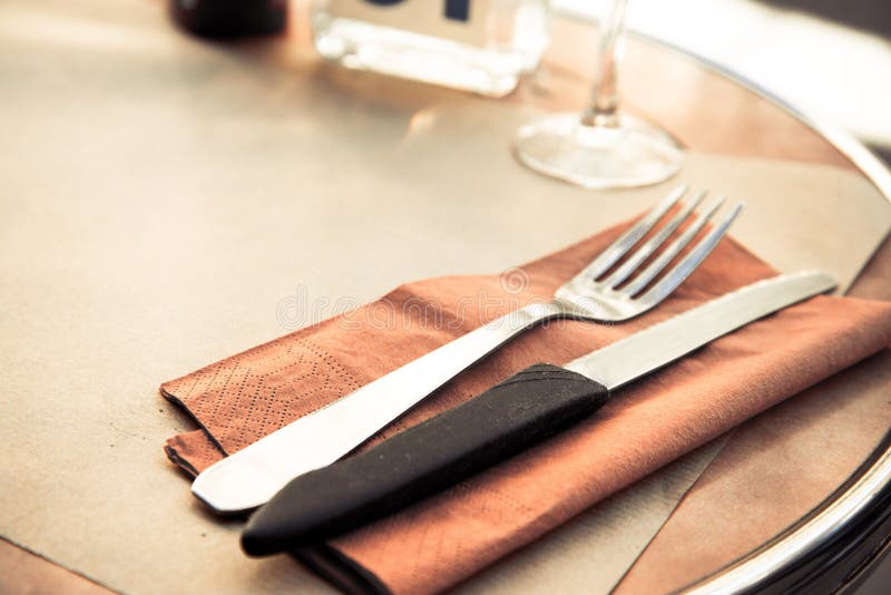 Table setting stock image. Image of fork, tableware, tablecloth - 35356805
