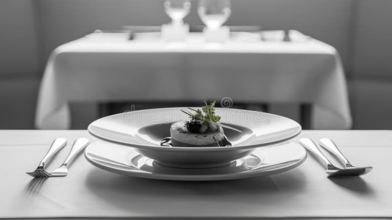 A Table Setting with Plates and Forks on a White Plate, AI Stock Image ...