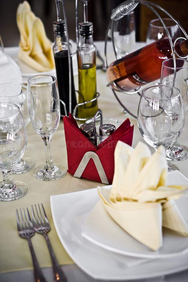 Table Setting in Restaurant Stock Image - Image of arrangement ...