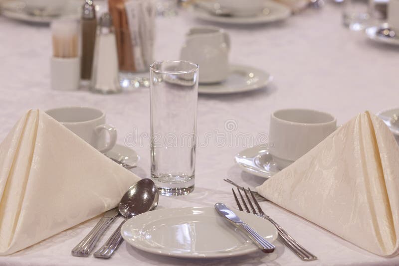 Table Setting in the Restaurant Stock Image - Image of cafe, interior ...