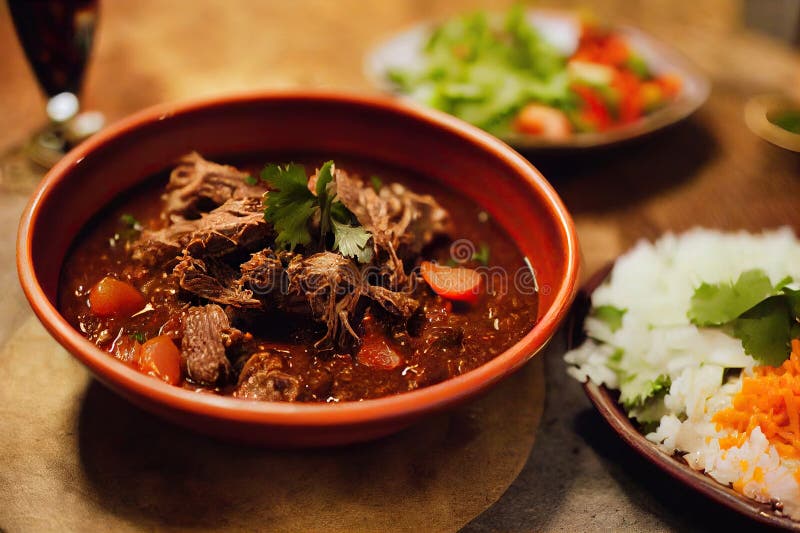Table Setting in Restaurant with Delicious Tacos Mexican with Meat ...