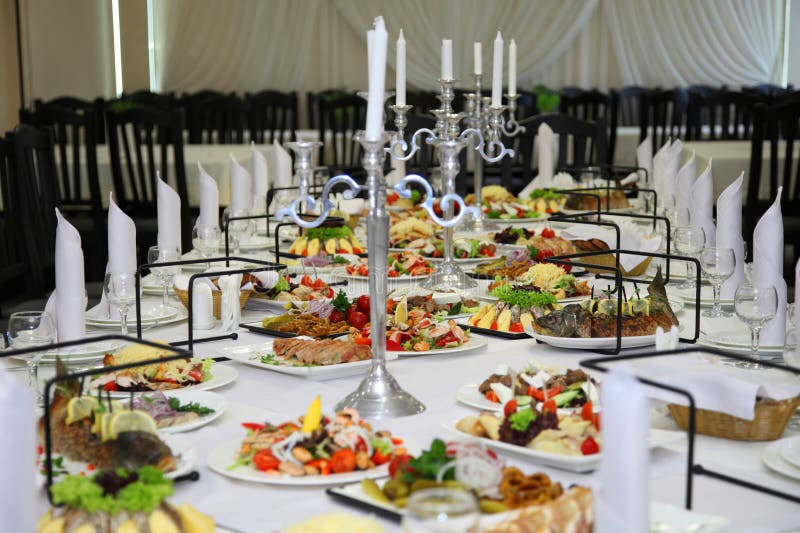 Table Setting in a Restaurant. Table Setting with Glasses, Cutlery and ...