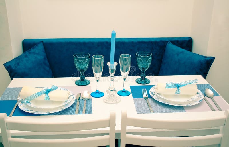 Table setting, served stock photo. Image of detail, glasses - 202721296