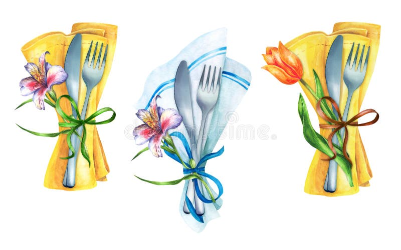 Watercolor Table Setting Stock Illustrations – 210 Watercolor Table ...