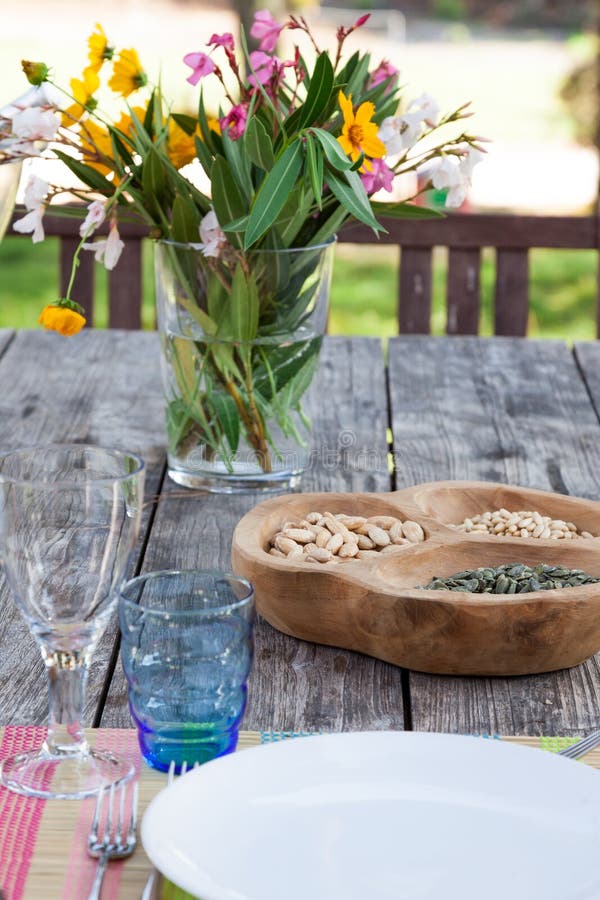 Table Setting in Summer House Stock Photo - Image of easter, lunch ...