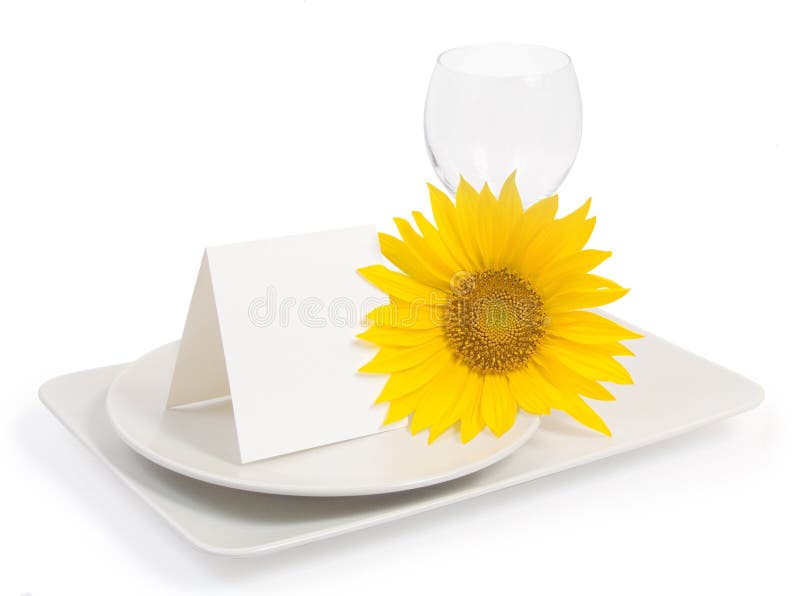 Table Setting with Sunflower Stock Photo - Image of restaurant ...