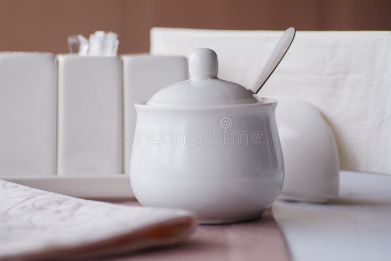 Table Setting. Table Objects on the Table in the Restaurant Stock Photo ...