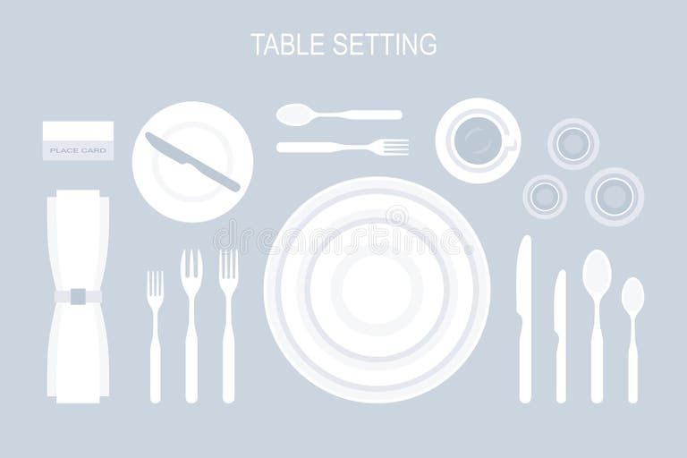 Table setting stock vector. Illustration of food, service - 176703781