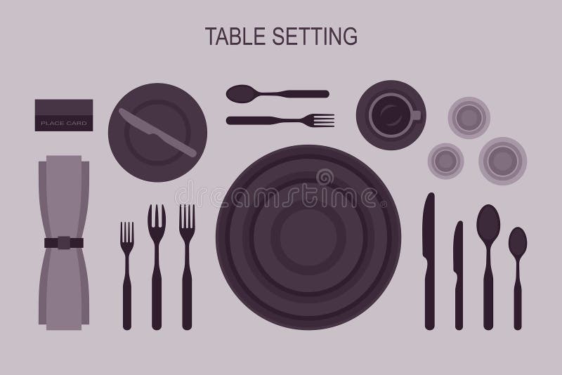 Table setting stock vector. Illustration of food, etiquette - 176705390
