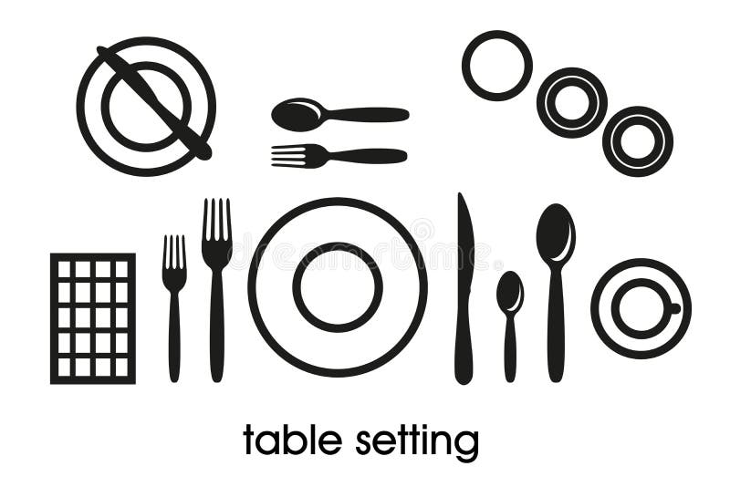 Table Setting Vector Stock Illustrations – 13,222 Table Setting Vector ...