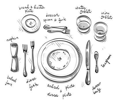 Formal Table Setting Stock Illustrations – 7,043 Formal Table Setting ...