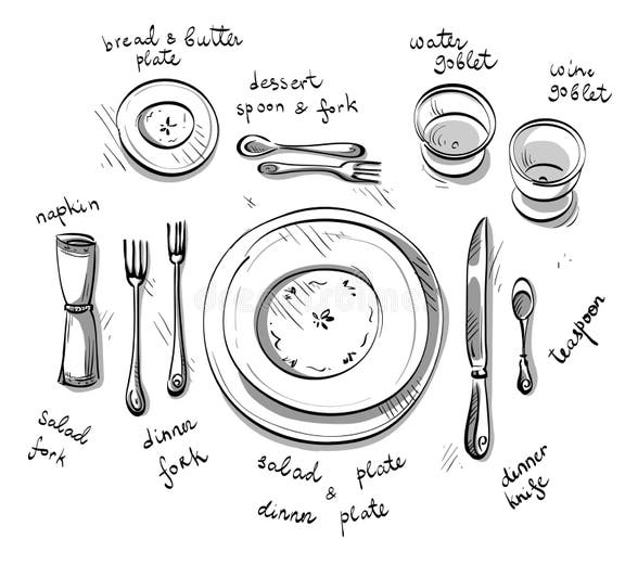 Formal Table Setting Stock Illustrations – 7,043 Formal Table Setting ...