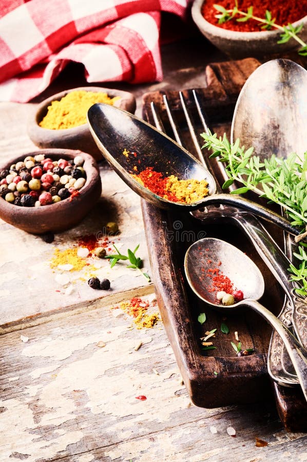Colorful mix of spices stock image. Image of culinary - 22458561
