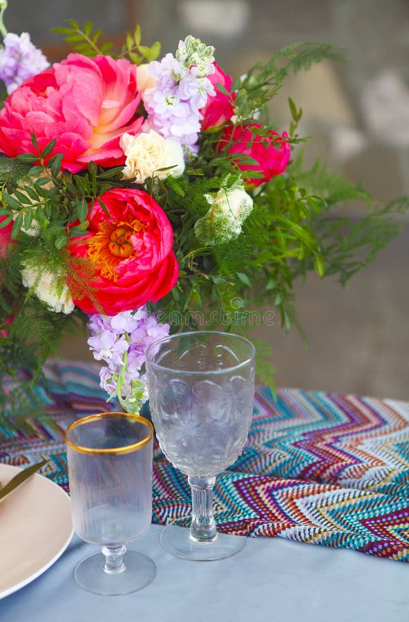 Table Setting in Vintage Style is Decorated with Flowers Stock Image ...