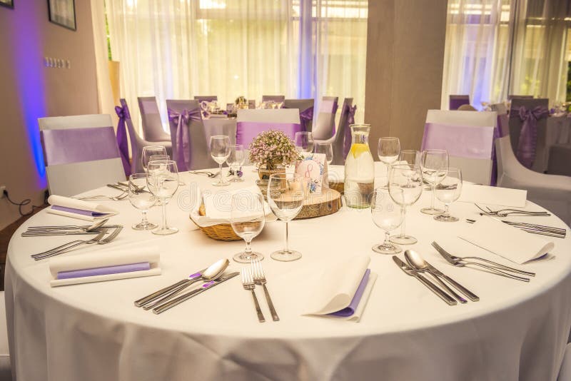 Table Setting at Wedding. Wedding. Banquet, Set Up. Stock Image - Image ...