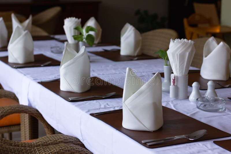 Table Setting for Wedding at Fancy Restaurant Stock Photo - Image of ...