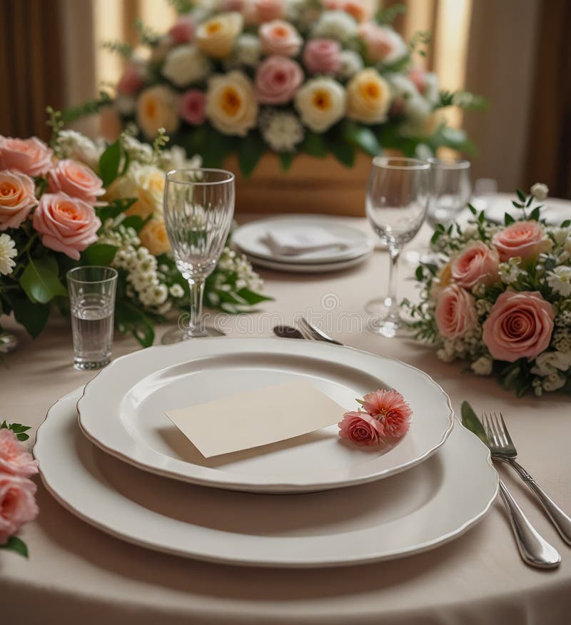 Table Setting for Weddings or Various Dining Invitations. Stock ...