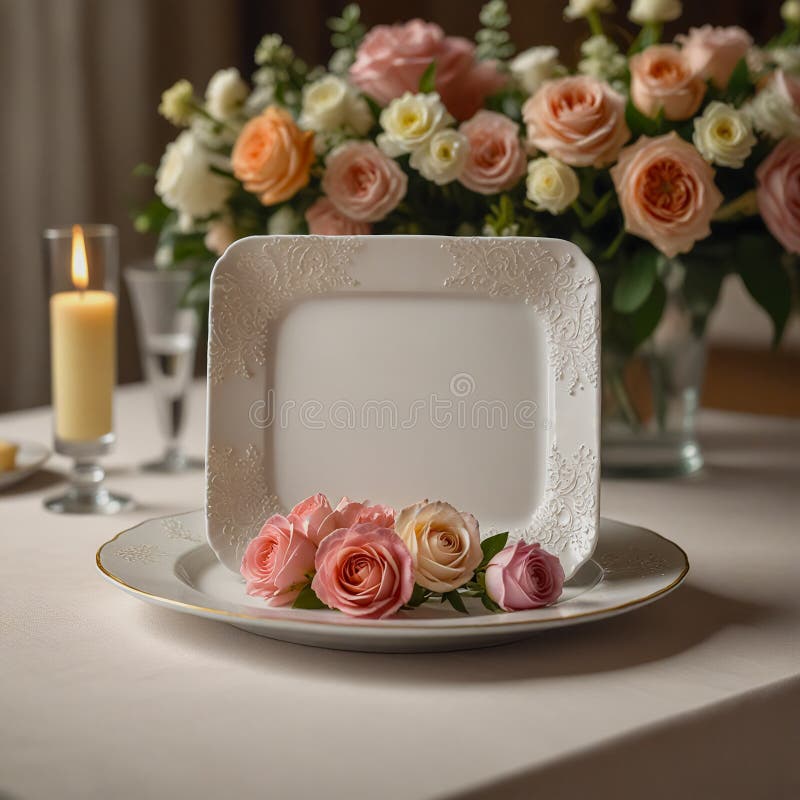 Table Setting for Weddings or Various Dining Invitations. Stock ...