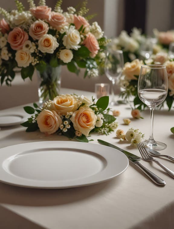 Table Setting for Weddings or Various Dining Invitations. Stock ...