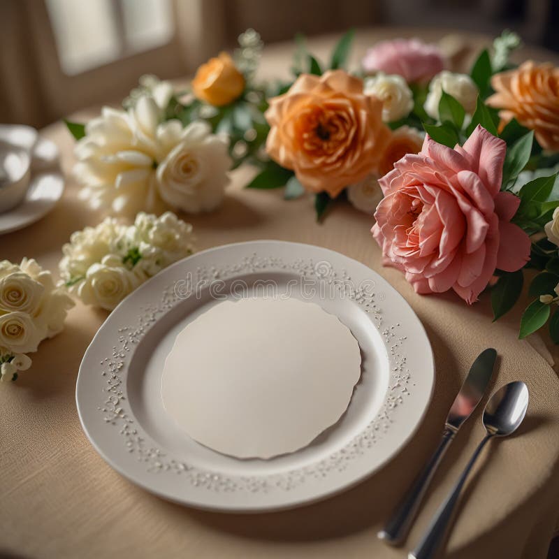 Table Setting for Weddings or Various Dining Invitations. Stock ...