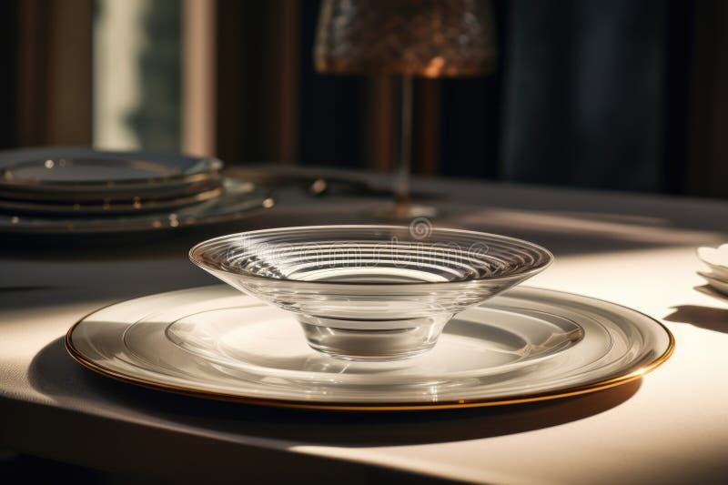 Table Setting with White Plates Stock Illustration - Illustration of ...