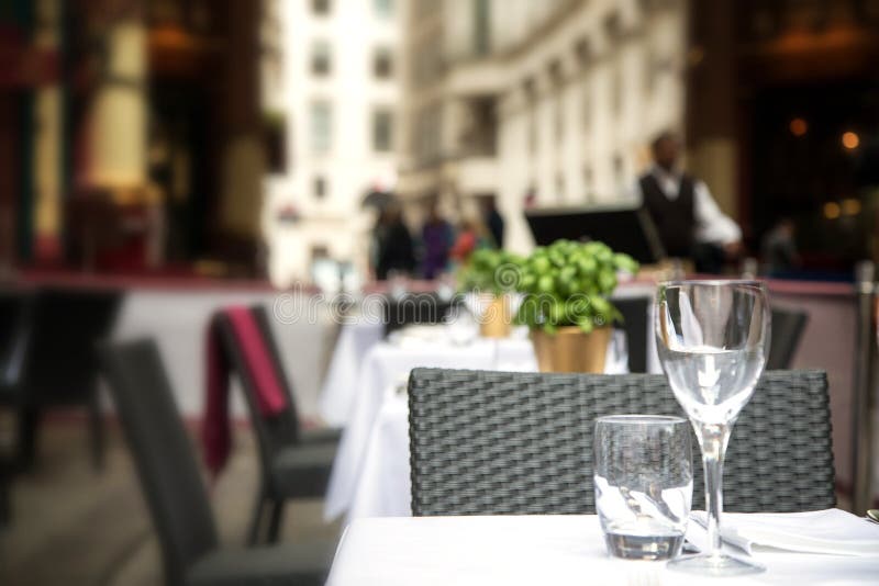 Cafe table setting stock photo. Image of elegant, outdoor - 111337618