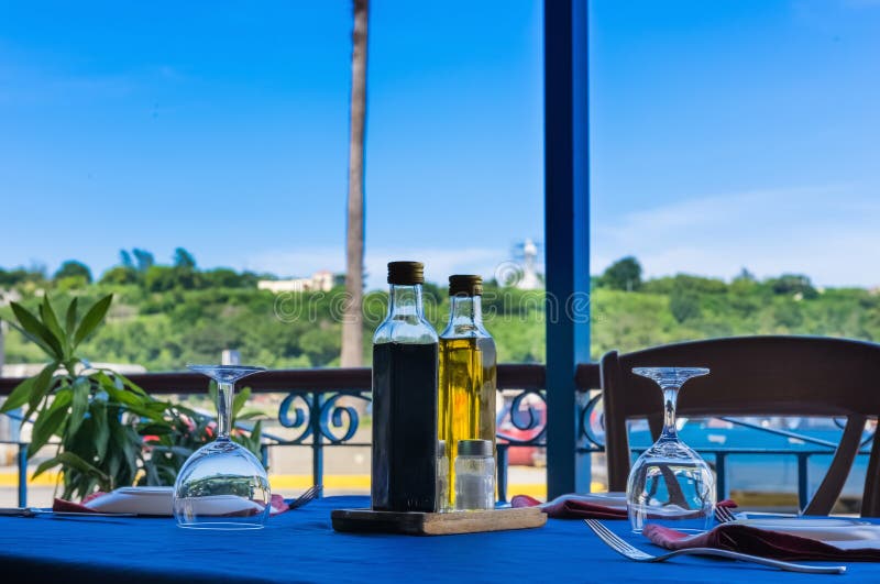 Table Settings in a Restaurant on the Malecon in Havana Cuba Stock ...