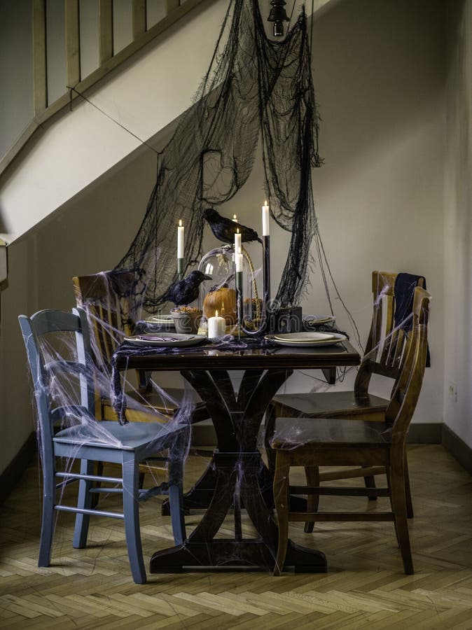 Table Setup for a Halloween Diner Stock Photo - Image of diner ...