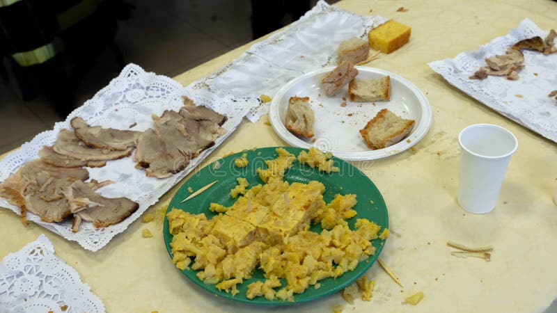 Table with leftover food stock image. Image of leftover - 356192655