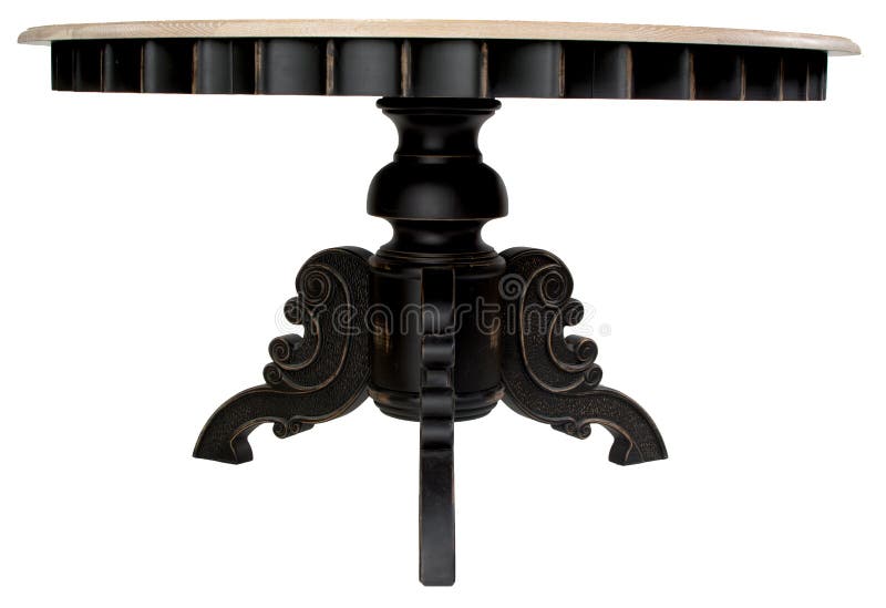 Table Side View on One Support with Three Legs Stock Photo - Image of ...