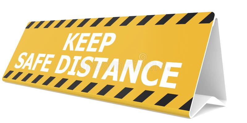 Table Sign with Keep Safe Distance Word Stock Illustration ...