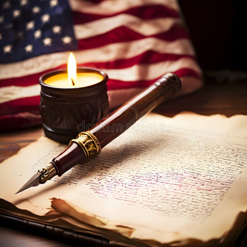 On the Table is a Signed Declaration of Independence, a Pen and a ...