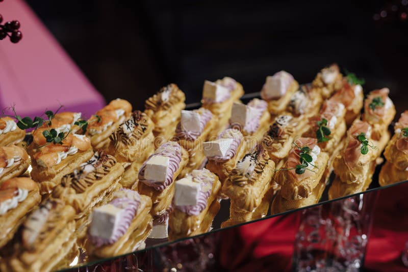 A Table with Snack on the Event Stock Photo - Image of snack, table ...